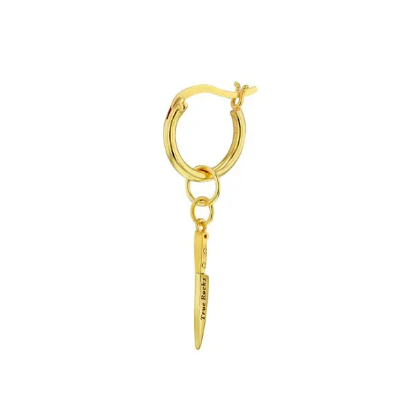 TRUE ROCKS 18kt Vermeil Knife Charm On Hoop