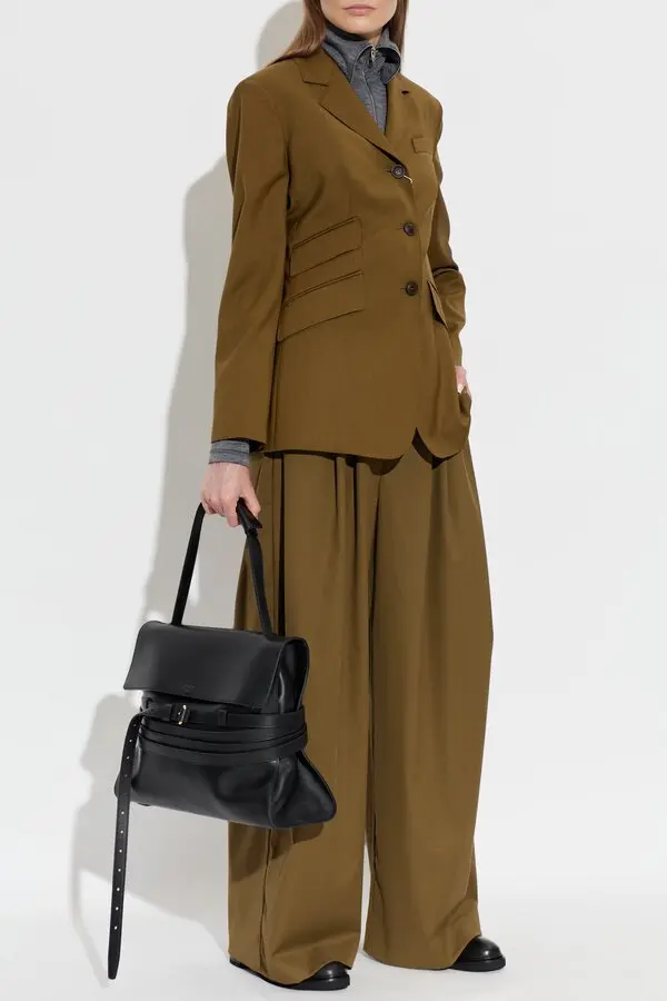 Max Mara Apio' Leather Ankle Boots With Buckle Detail
