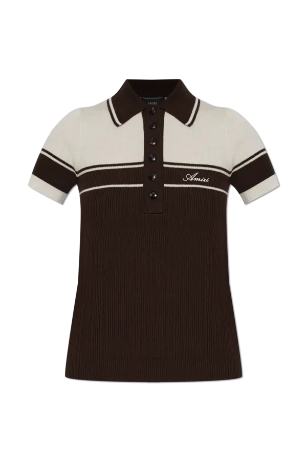 Amiri Wool Polo Shirt With Embroidered Logo