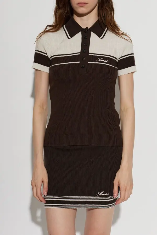 Amiri Wool Polo Shirt With Embroidered Logo