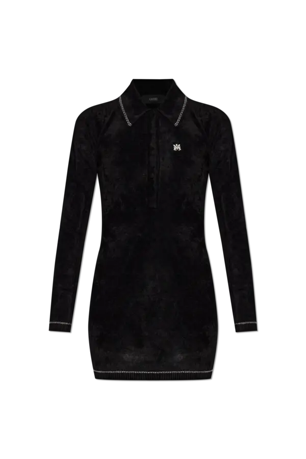 Amiri Polo Dress With Logo - Black