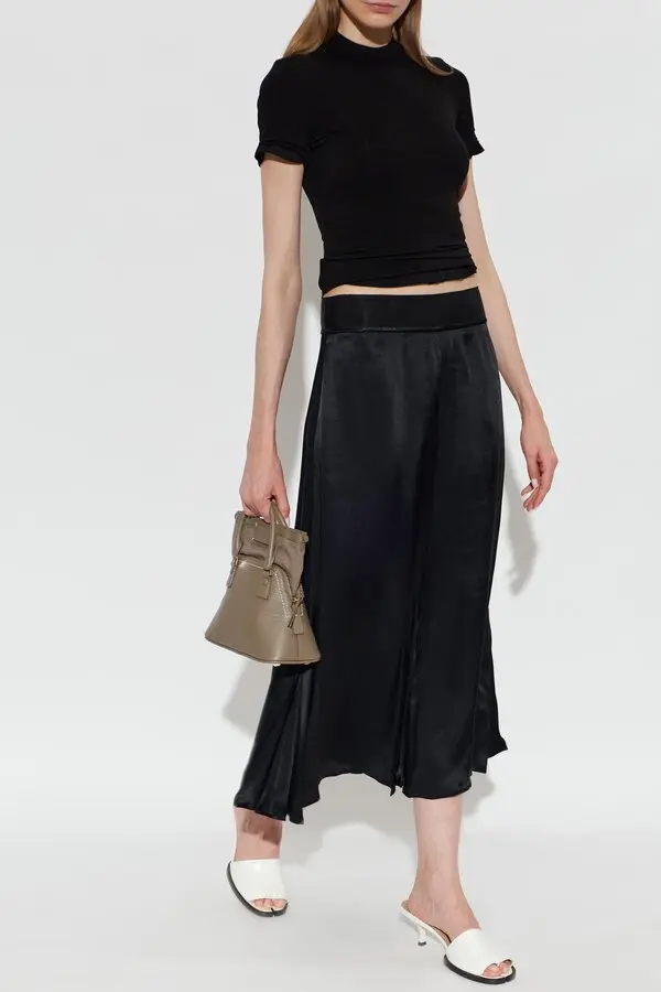 MAISON MARGIELA Satin Midi Skirt With Front Slit