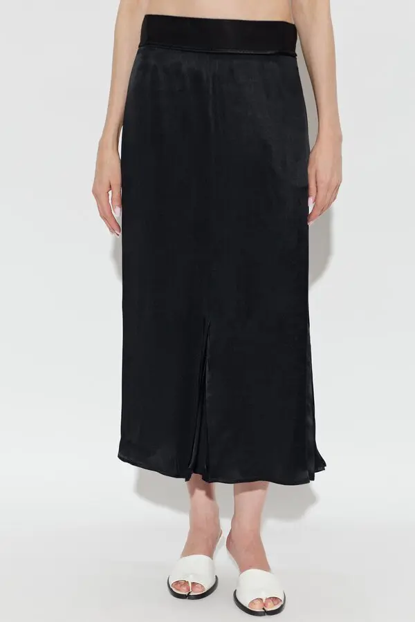 MAISON MARGIELA Satin Midi Skirt With Front Slit