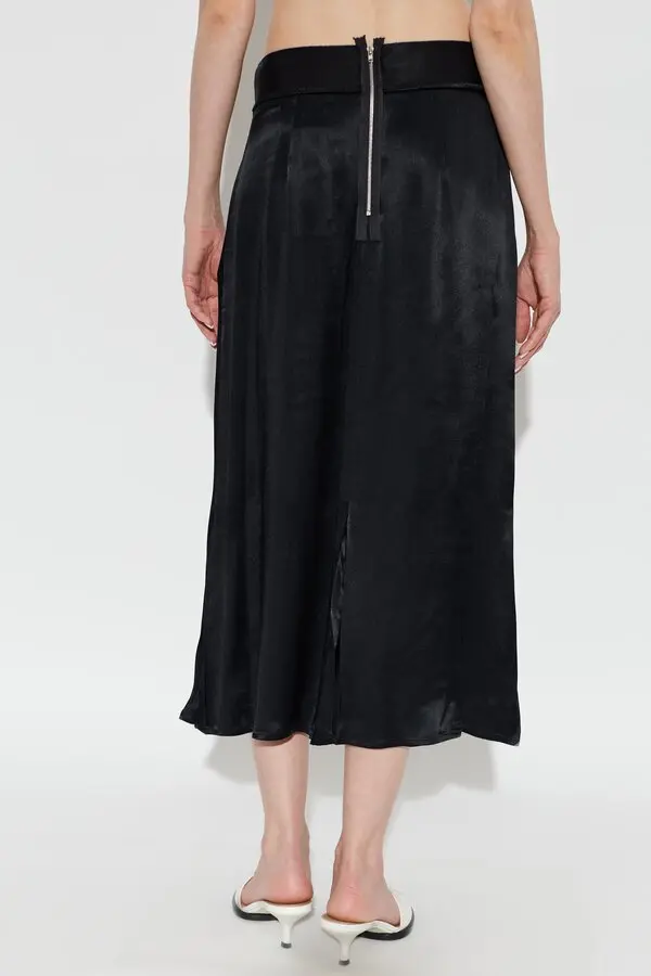 MAISON MARGIELA Satin Midi Skirt With Front Slit