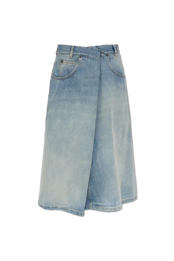 MAISON MARGIELA Flared Denim Midi Skirt - Blue