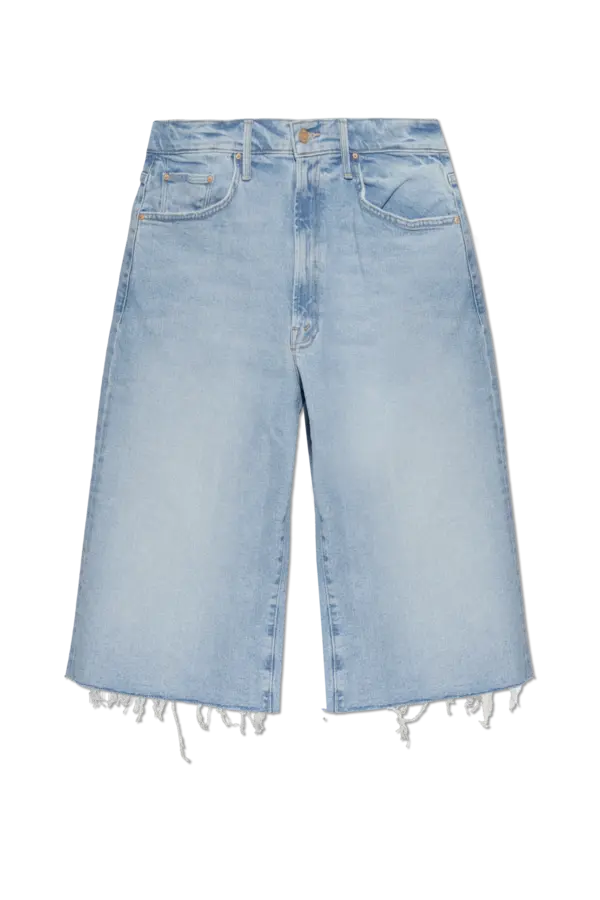MOTHER The Whole Lot Zip Fray" Denim Shorts