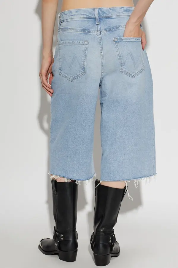 MOTHER The Whole Lot Zip Fray" Denim Shorts