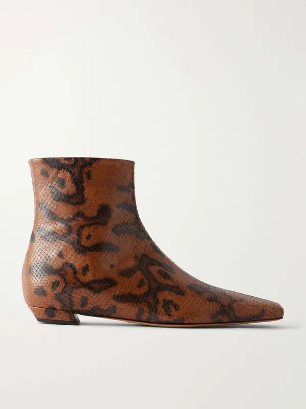 Proenza Schouler Trap Snake-effect Leather Ankle Boots