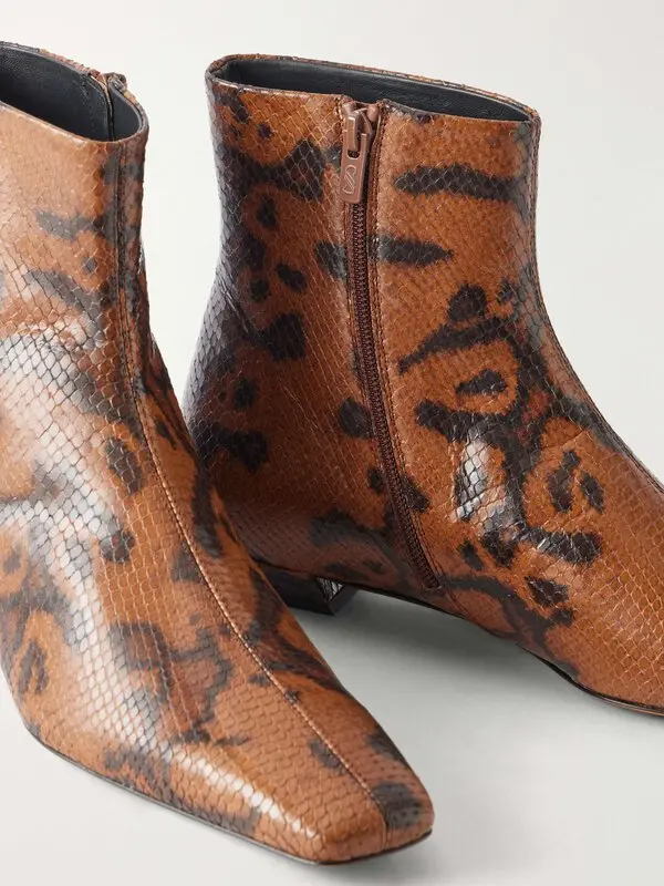 Proenza Schouler Trap Snake-effect Leather Ankle Boots
