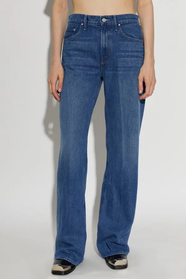 MOTHER The Mid Rise Lasso Sneak Jeans - Navy Blue