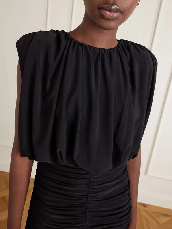 Aje Lunaria Gathered Belted Jersey Midi Dress