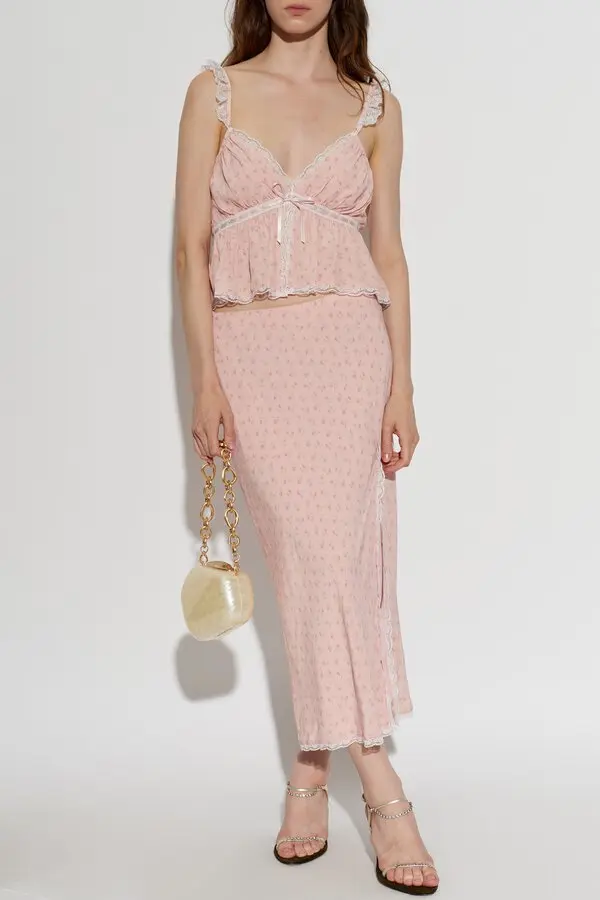 LoveShackFancy Nicoleta' Floral Rose Top - Pink