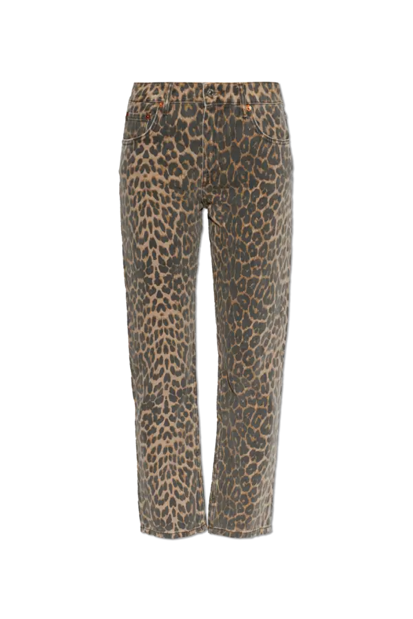 RE/DONE Animal Print Straight-leg Jeans - Brown