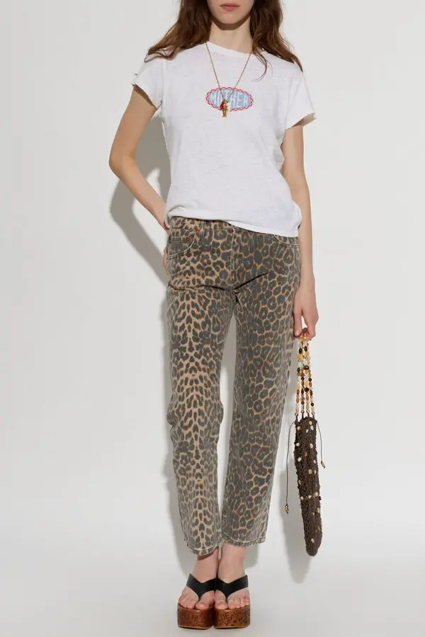 RE/DONE Animal Print Straight-leg Jeans