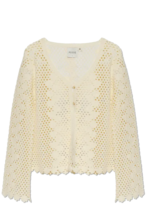 Posse Saskia Cotton Crochet Cardigan - Cream