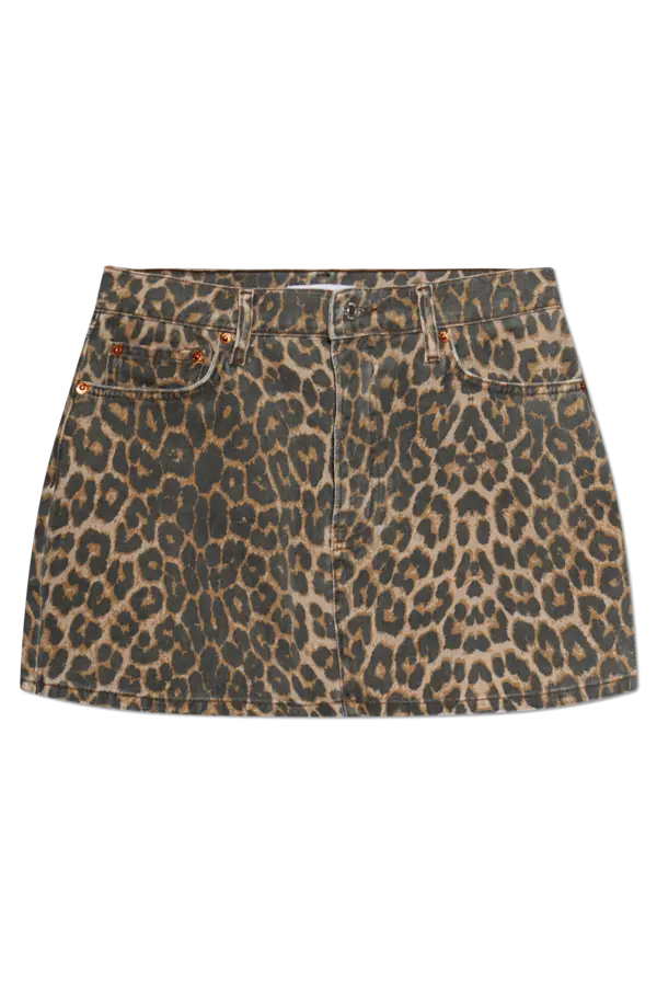RE/DONE Denim Skirt With Animal Print