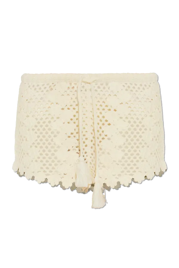 Posse Saskia Cotton Crochet Shorts - Cream
