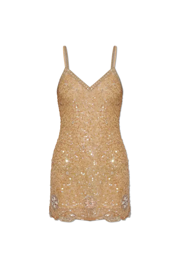 LoveShackFancy Lyrika Sequin Mini Dress - Gold
