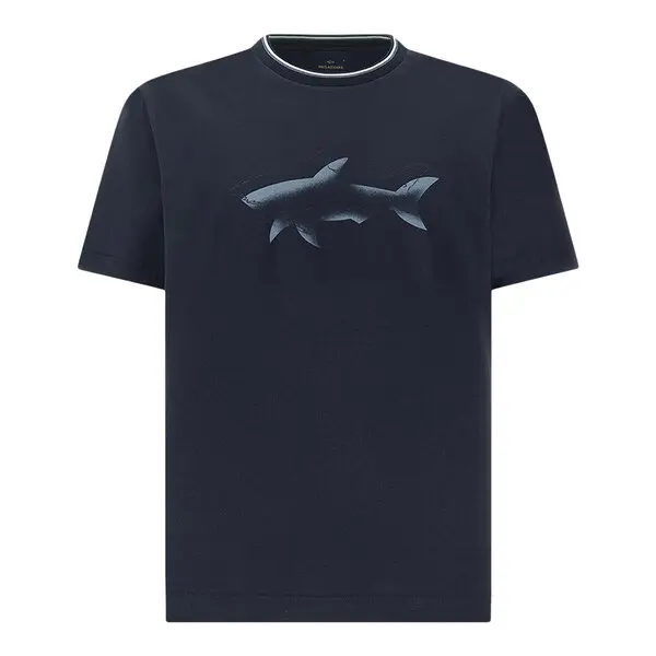 Paul & Shark Cotton Jersey T-shirt With Shark Print