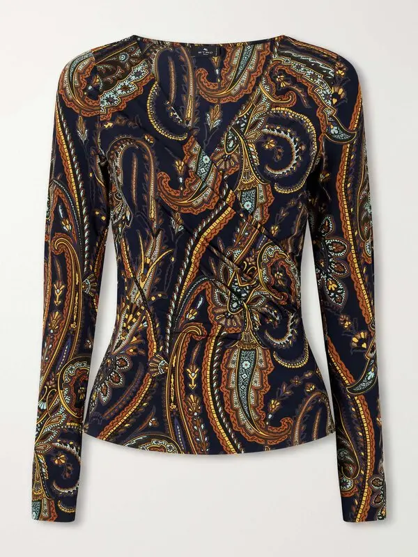 Etro Paisley-printed Jersey Blouse