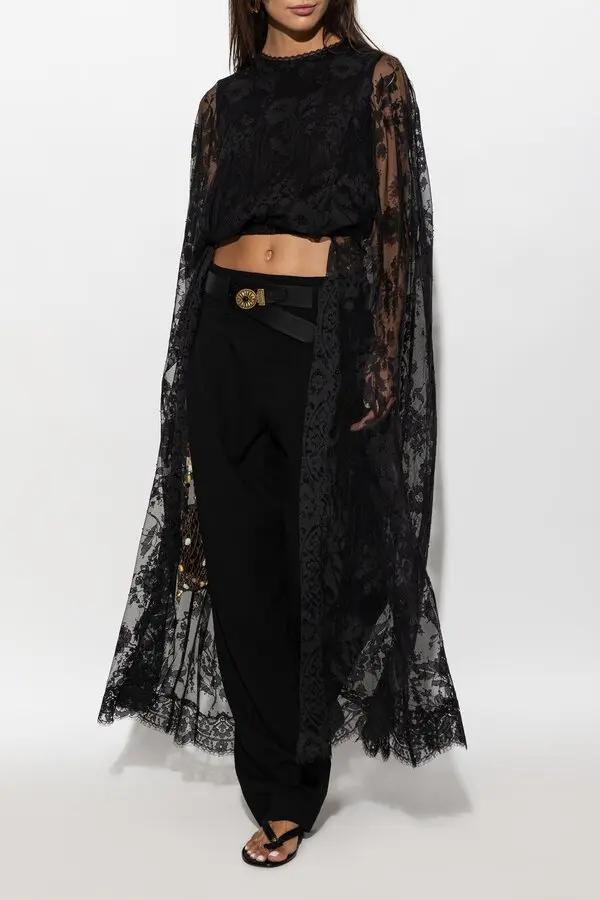 Zimmermann Asymmetrical Lace Cape Effect Top