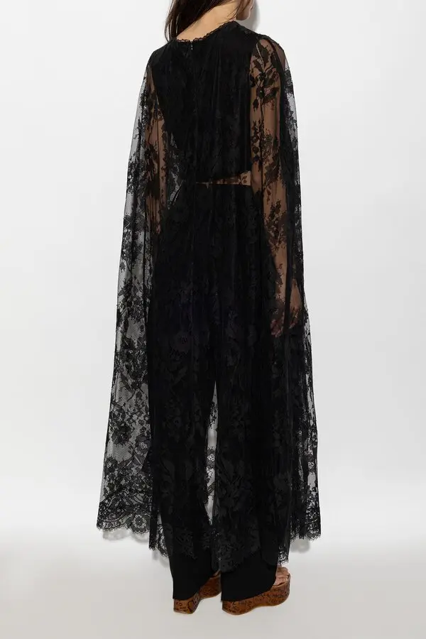 Zimmermann Asymmetrical Lace Cape Effect Top