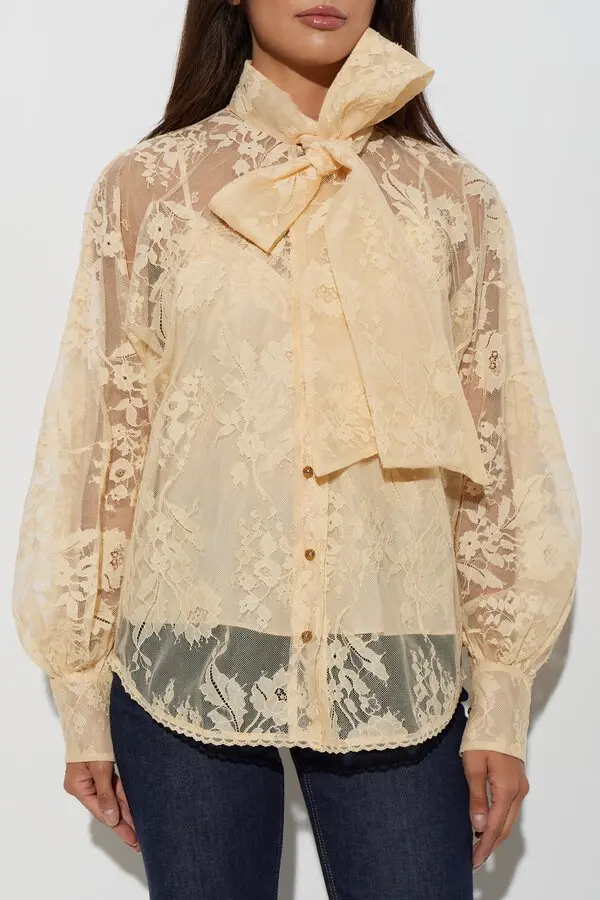 Zimmermann Lace Top With Bow