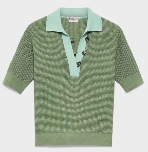 JW Anderson Knitted Polo Top In Peppermint