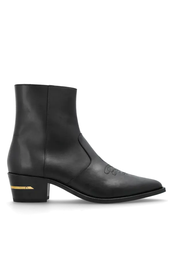 Amiri Leather Heeled Ankle Boots ‘ma Pointy