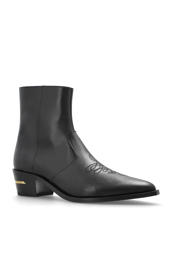 Amiri Leather Heeled Ankle Boots ‘ma Pointy