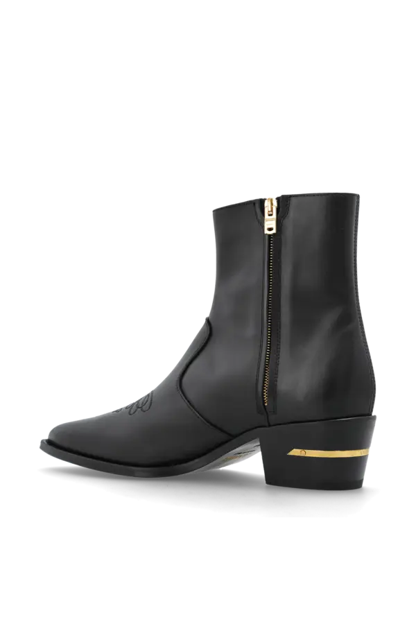 Amiri Leather Heeled Ankle Boots ‘ma Pointy