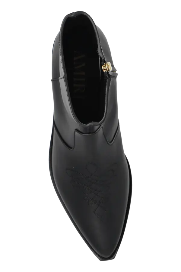 Amiri Leather Heeled Ankle Boots ‘ma Pointy