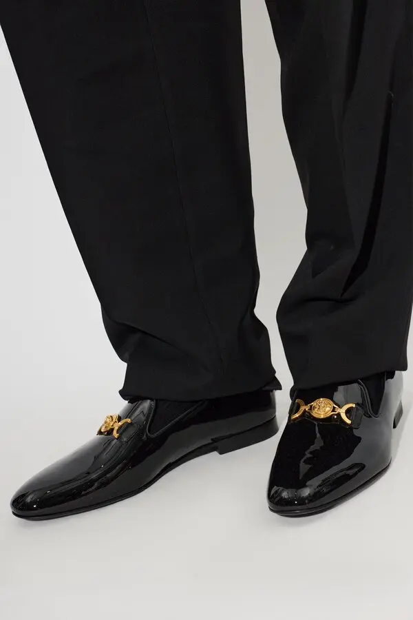 Versace Gala Patent Leather Loafers - Black