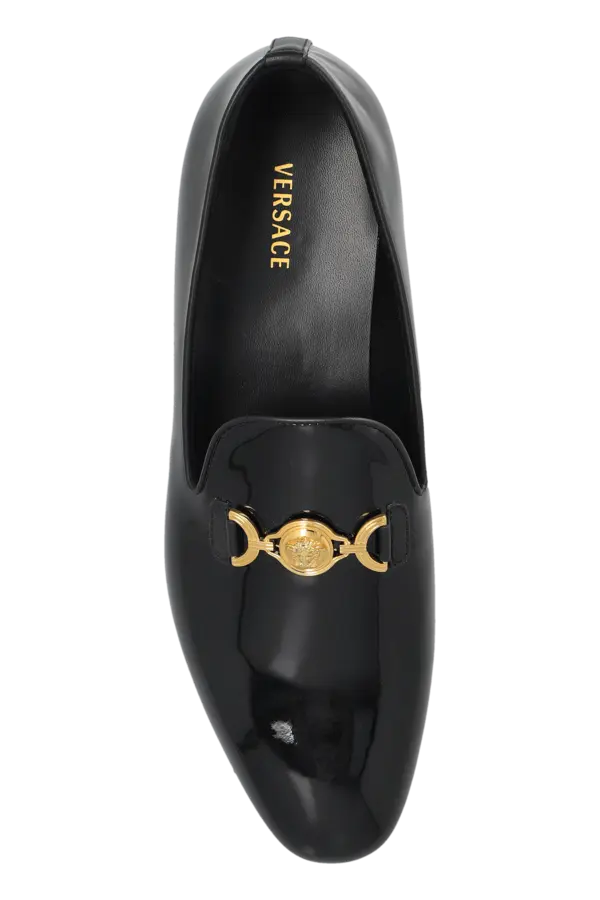 Versace Gala Patent Leather Loafers - Black