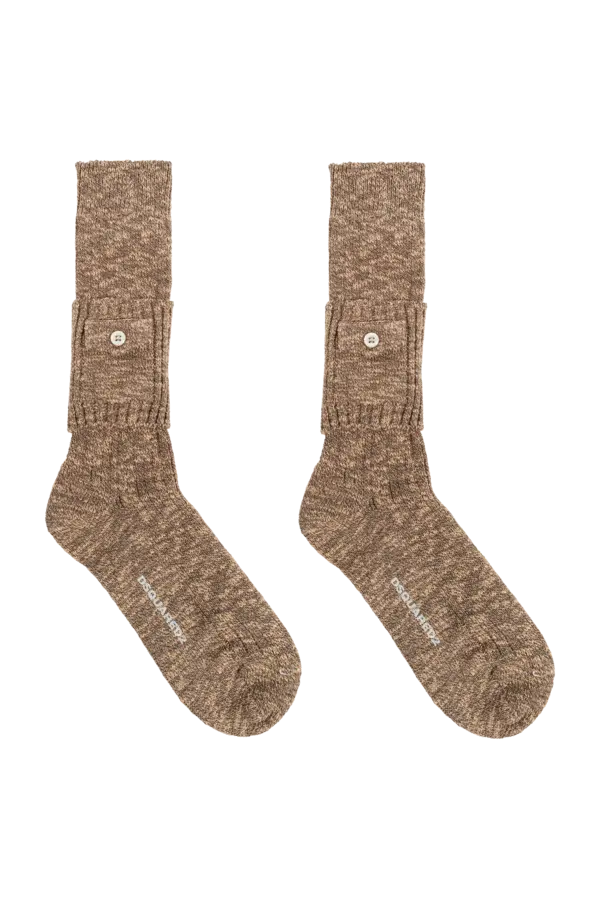 Dsquared2 Cotton Socks With Buttoned Pocket Detail