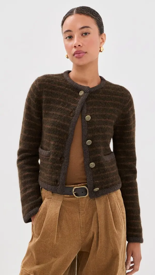 Altuzarra Striped Alpaca Blend Knit Jacket