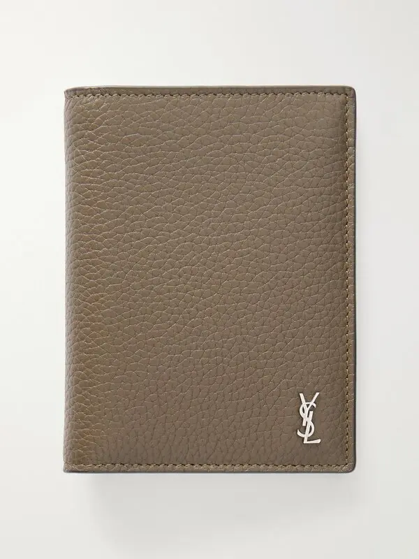 Saint Laurent Full-grain Leather Bifold Wallet - Green