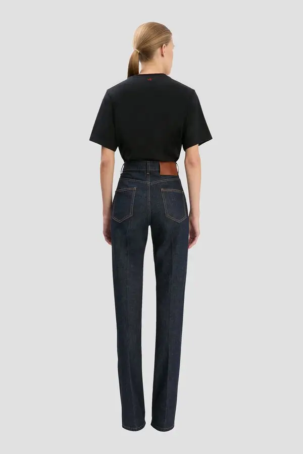Victoria Beckham Fashion Stole My Smile' Slogan T-shirt - Black