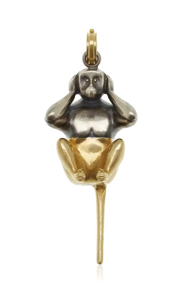 SYLVA & CIE Hear Nothing 18k Yellow Gold And Sterling Silver Pendant