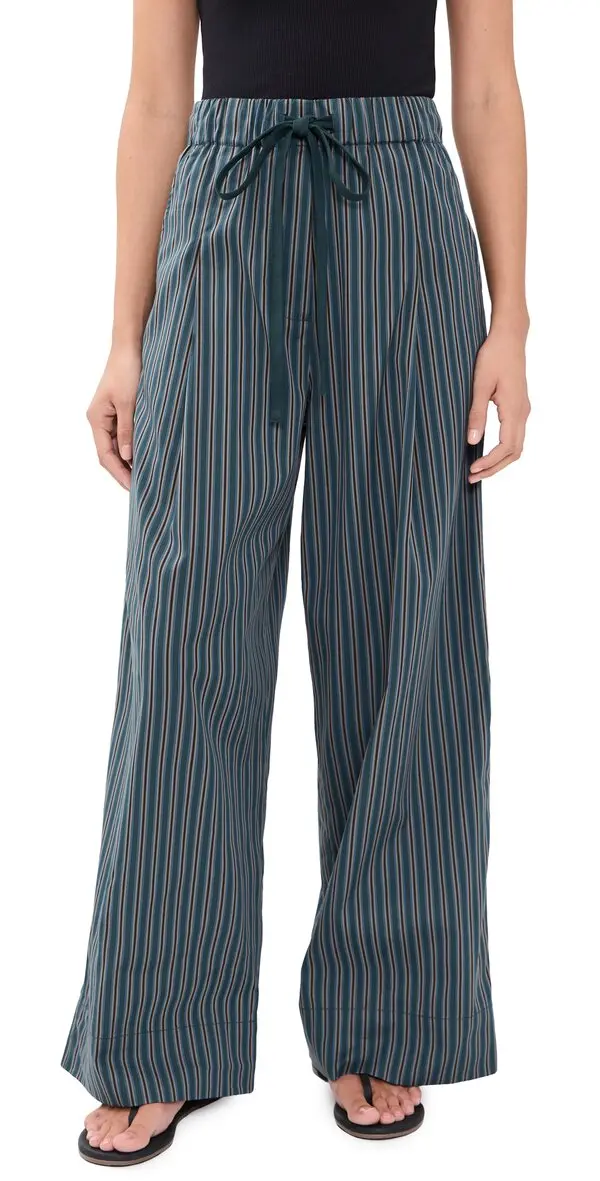 A.L.C. James Wide Leg Striped Poplin Pants