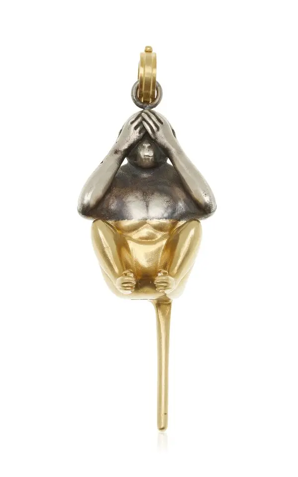 SYLVA & CIE See Nothing 18k Yellow Gold And Sterling Silver Pendant