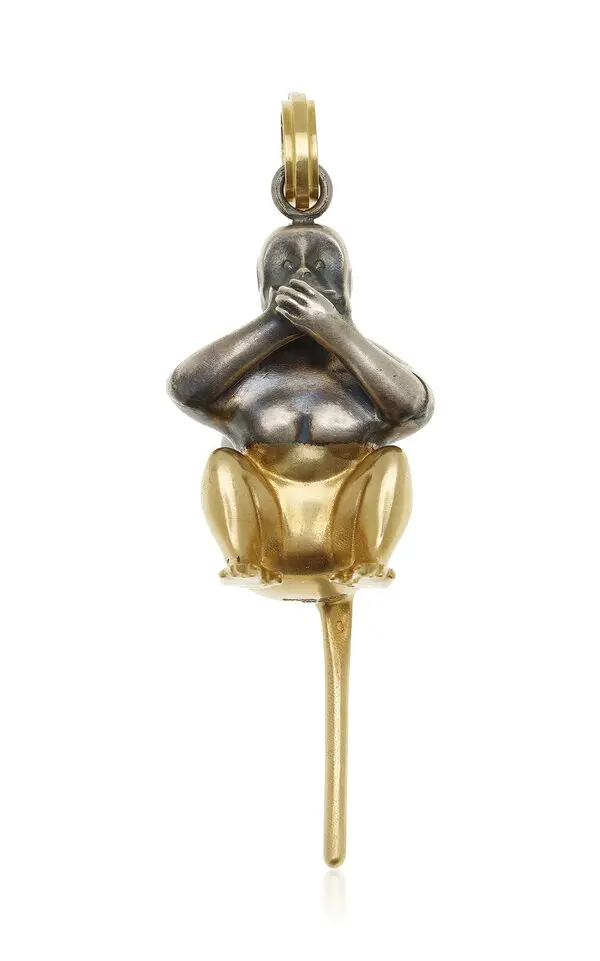 SYLVA & CIE Say Nothing 18k Yellow Gold And Sterling Silver Pendant