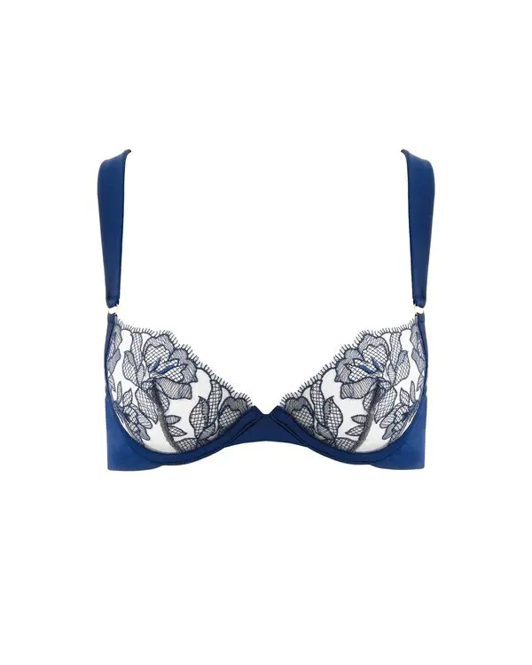 Bluebella Avery Floral Embroidered Bra Navy Peony