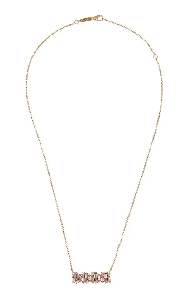 SUZANNE KALAN Shimmering 18k Rose Gold Diamond And Sapphire Necklace