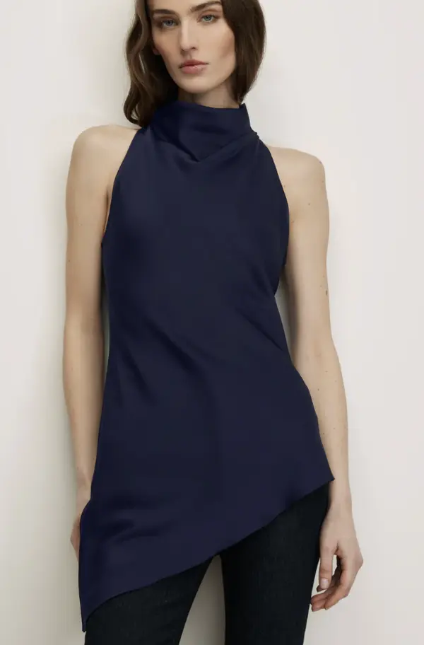 Veronica Beard Radford Asymmetrical Top - Navy