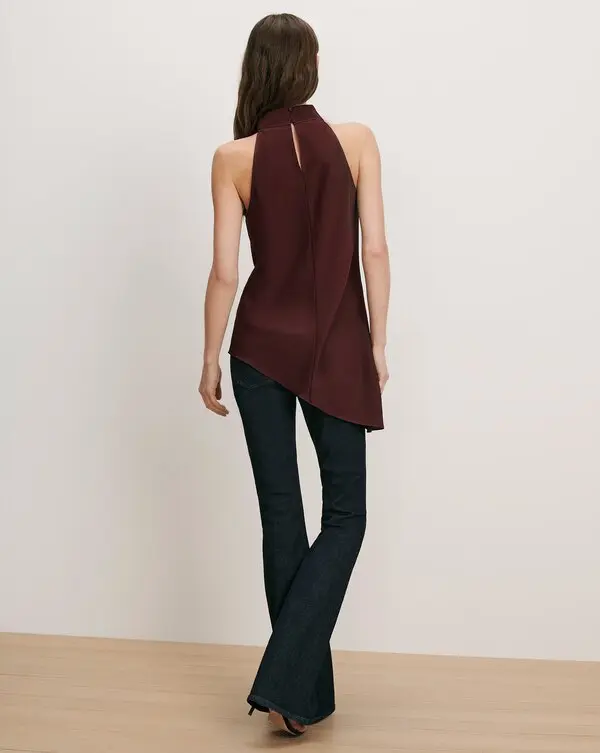 Veronica Beard Radford Asymmetrical Top - Raisin