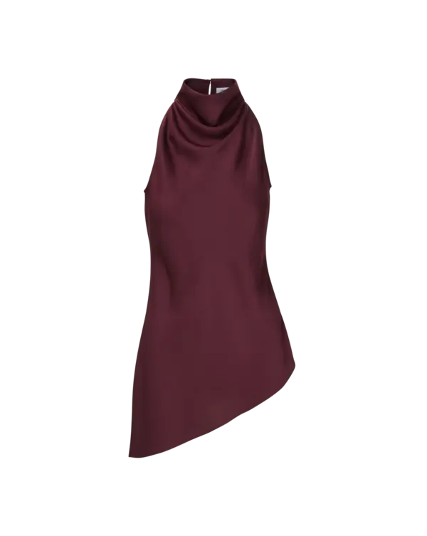 Veronica Beard Radford Asymmetrical Top - Raisin