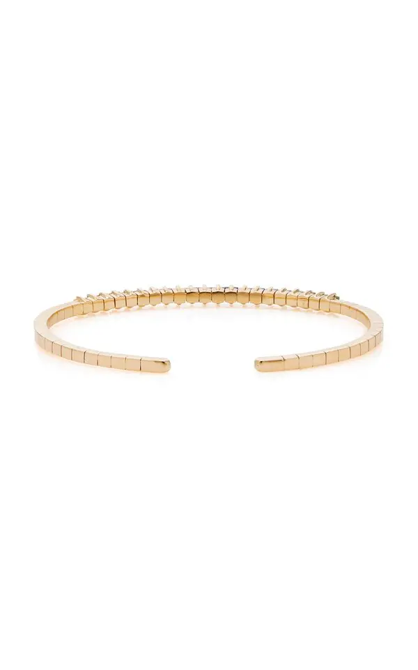 SUZANNE KALAN Rainbow Princess-cut 18k Rose Gold Sapphire Bangle