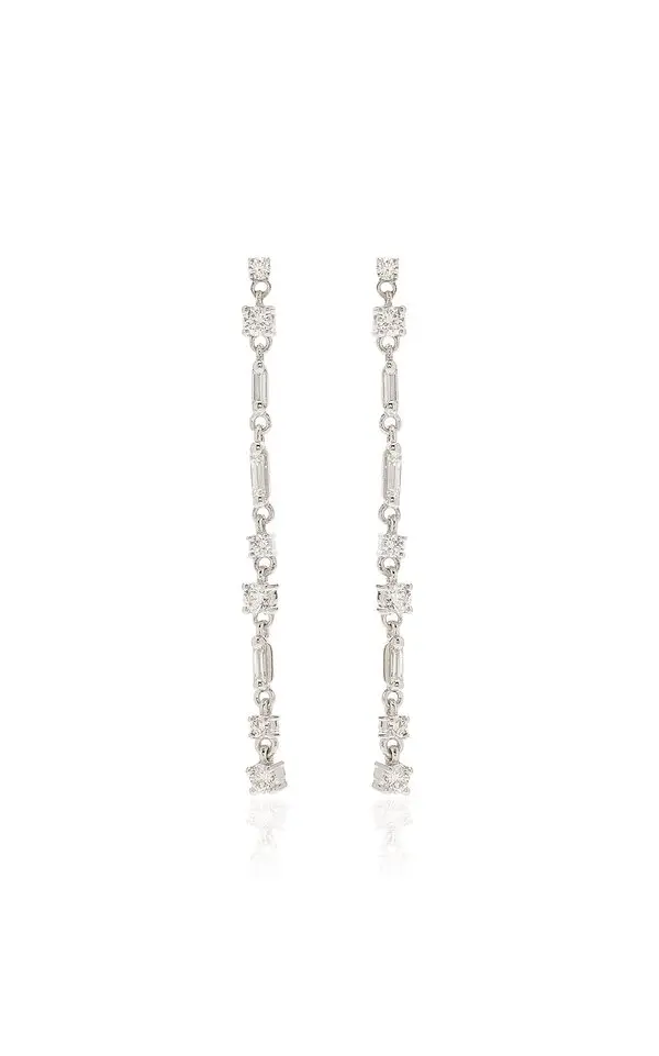 SUZANNE KALAN Thin Mix 18k Gold Diamond Earrings