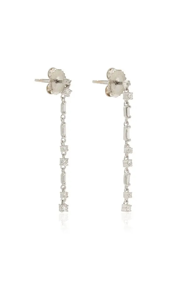 SUZANNE KALAN Thin Mix 18k Gold Diamond Earrings